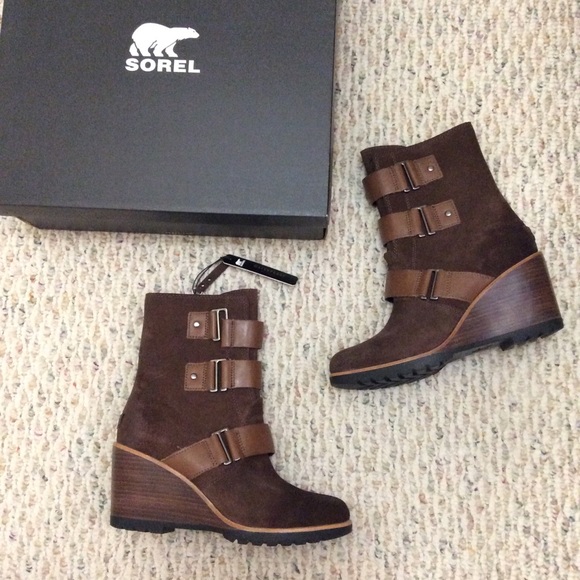 Sorel | Shoes | Sorel X Anthropologie Brown Leather Wedge Boots | Poshmark